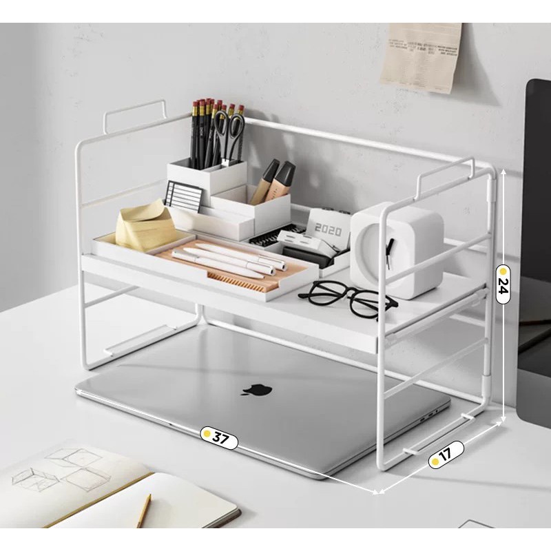 Jual Rak Buku / Laptop Organizer / Rak Kayu Besi Susun Minimalis Kuat ...