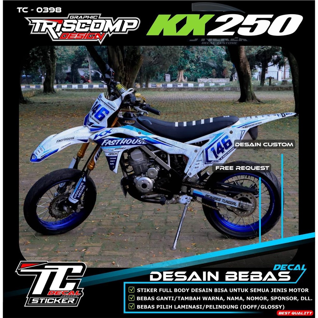 Jual Decal Sticker KX 250 fullbody Decal KXF 250 Full Body Motif keren ...