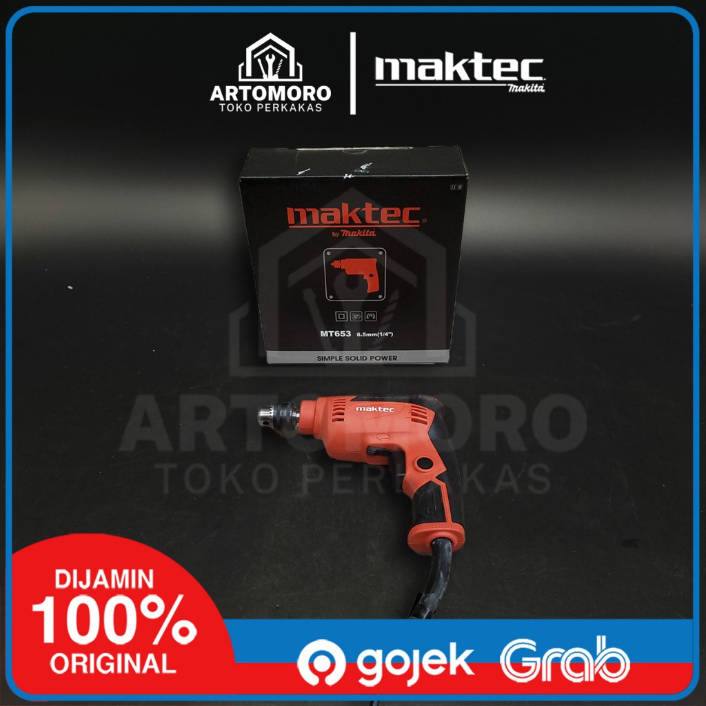 Jual Mesin Bor Tangan MT653 Power Drill 6,5mm (1/4 inch)Makita Maktec | Shopee Indonesia