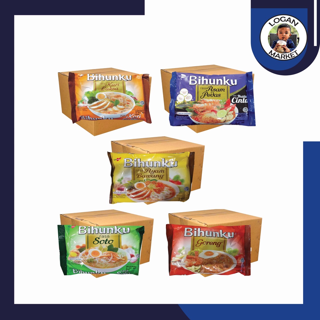 Jual Dus Karton Bihunku Bihun Ku Instant Ayam Bawang Asam Pedas Laksa ...