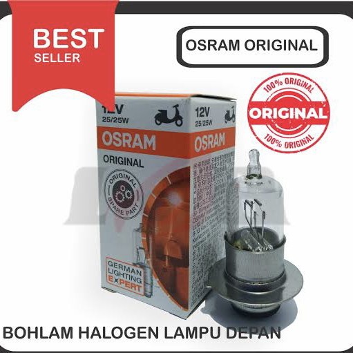 Jual Lampu Depan Motor Headlamp OSRAM Halogen Standar Bebek Matic T19 M5 H6 18W 25W 35W ! Mio ...