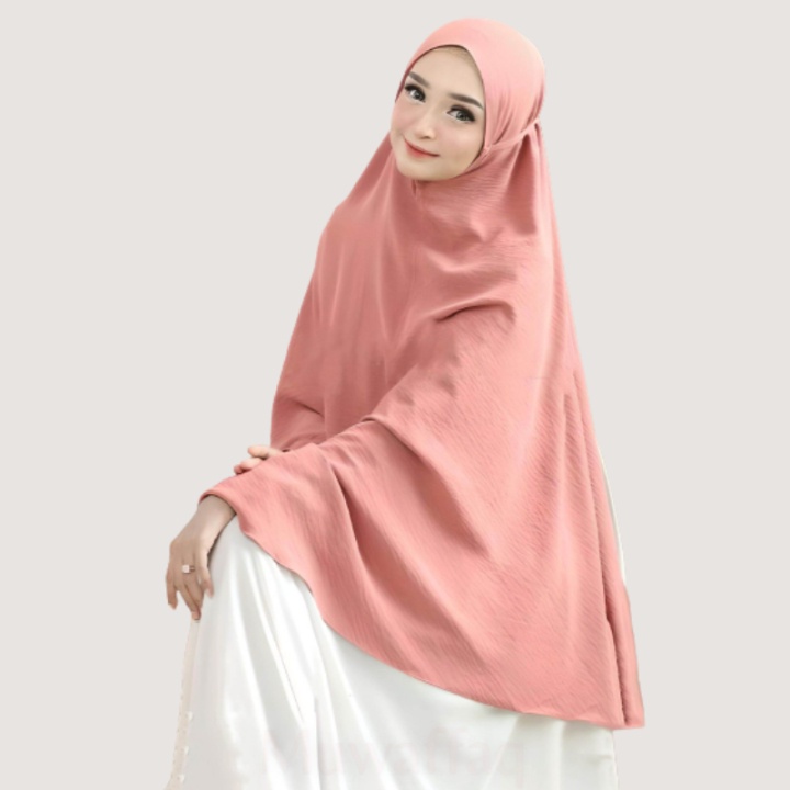 Jual JILBAB JUMBO CRINKLE NON PED TALI/HIJAB JUMBO BERGO CRINKLE AIRFLOW PREMIUM NON PED ...
