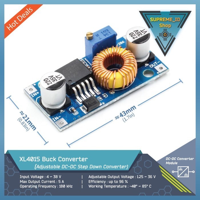 Jual XL4015 DC-DC Step Down Buck Converter | 5A 75W | Shopee Indonesia