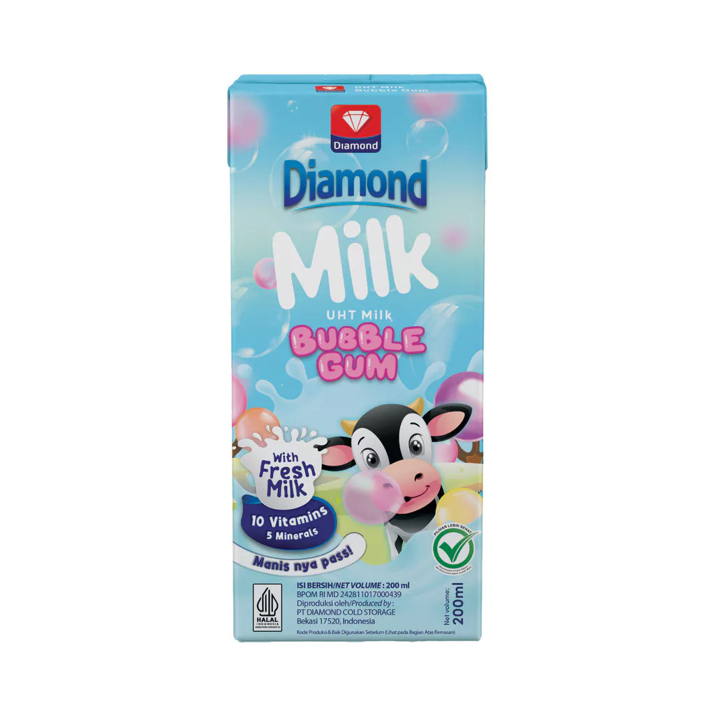 Jual Susu Diamond UHT Bubble Gum 200 mL PCS | Shopee Indonesia