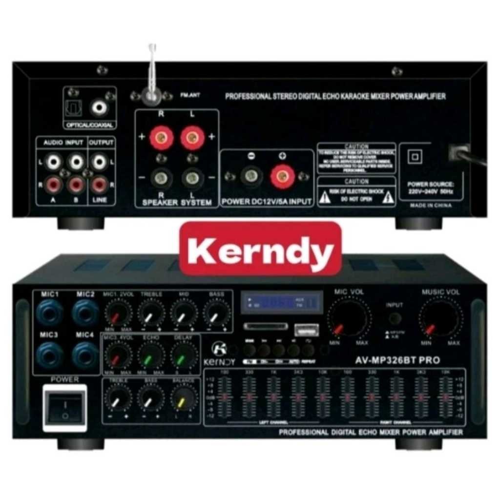 Jual Amplifier KERNDY AV-326BT PRO Bluetooth EQ Audio Karaoke Home ...