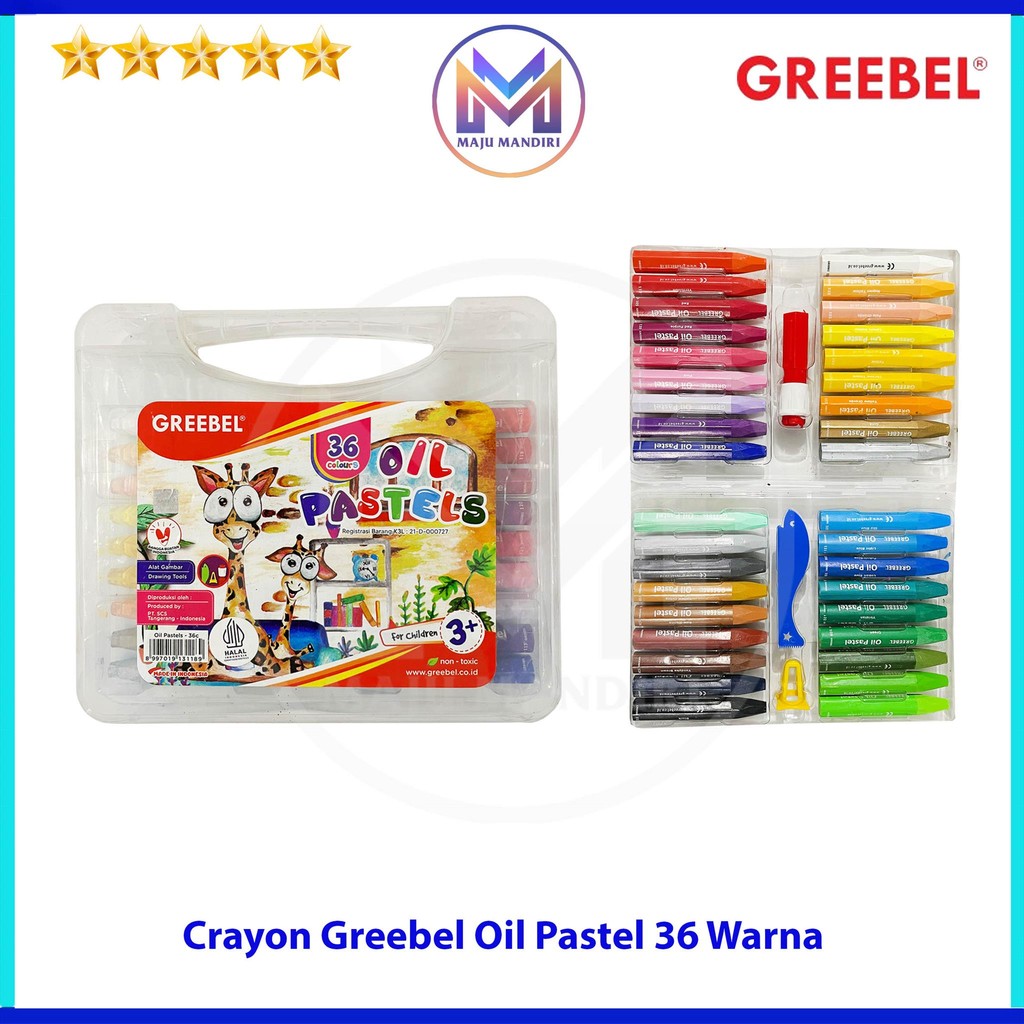Jual Crayon Greebel 36 Warna / Oil Pastel Non Toxic | Shopee Indonesia