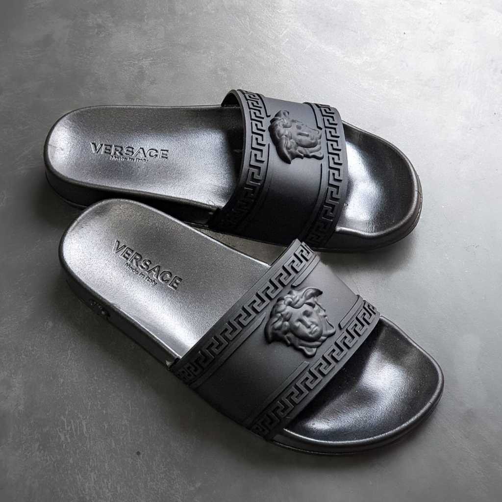 Jual Sandal Versace Slides Full Black | Shopee Indonesia