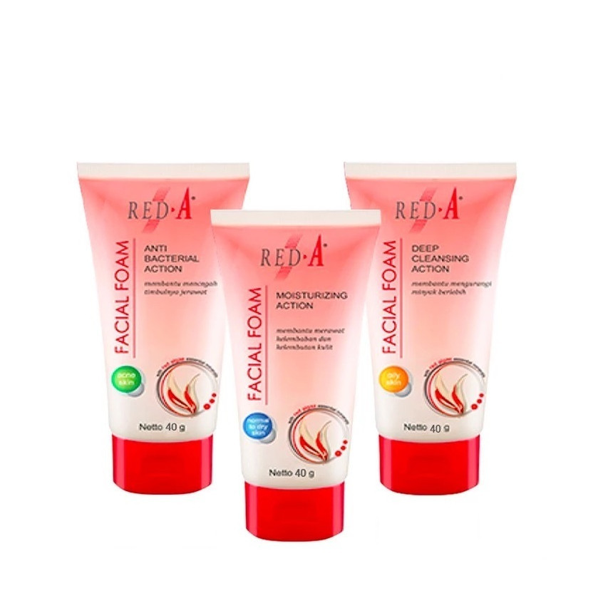 Jual RED-A Facial Foam 40 GR / 80 GR | Red A Facial Foam | Shopee Indonesia