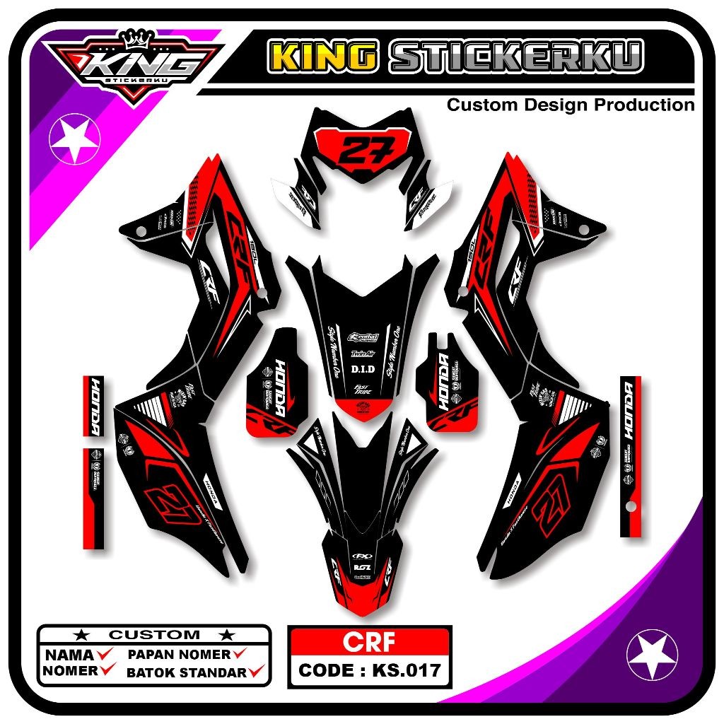 Jual Decal Full Body CRF 150 L -Trail Supermoto - Custom Nomer dan Nama ...