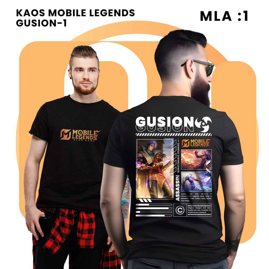 Jual Kaos GUSION Mobile Legends Lengan Pendek Combed 30s Distro - Baju Gaming ML MLBB V1 ...
