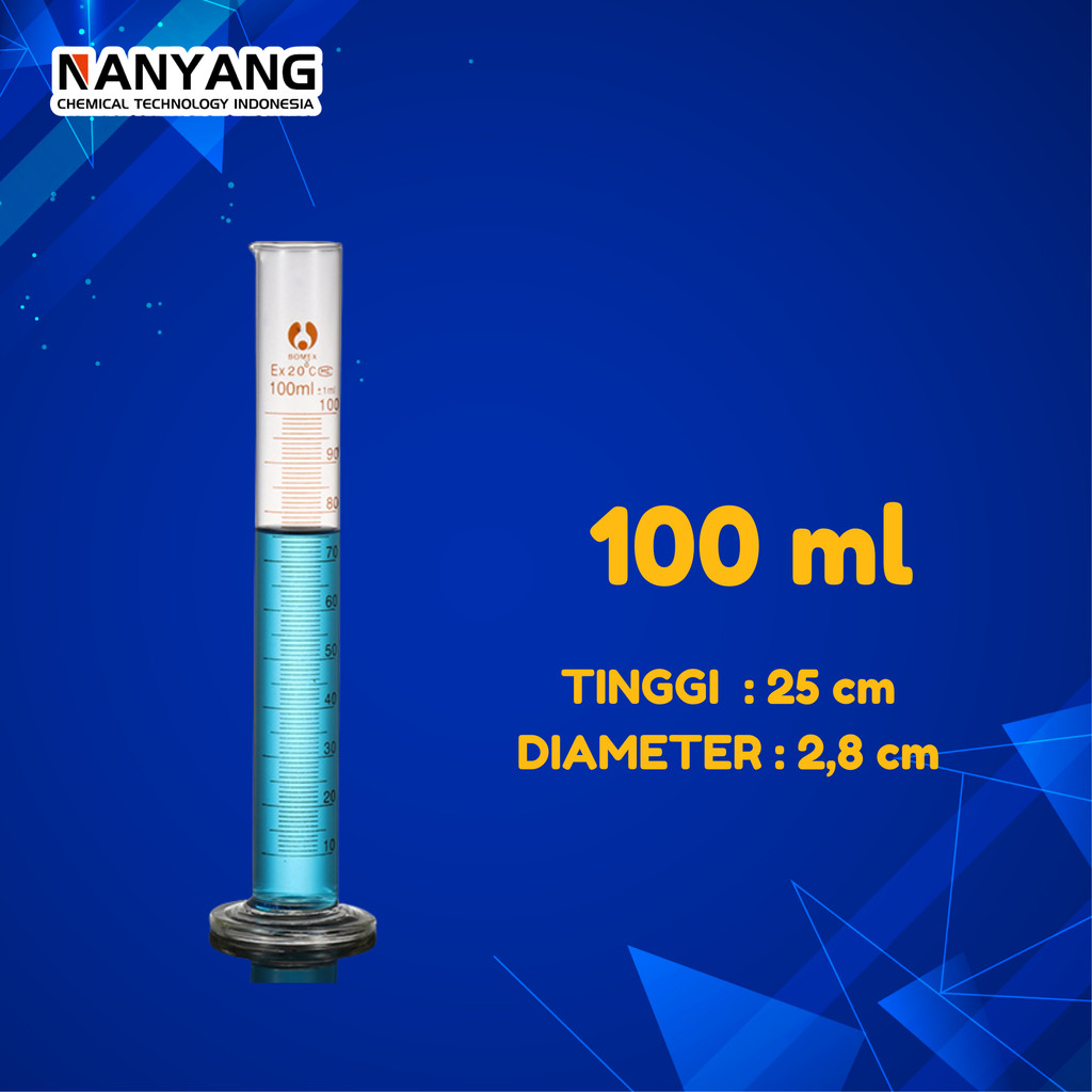 Jual Measuring Cylinder Gelas Ukur Kaca 100ml Alat Laboratorium Gelas ...