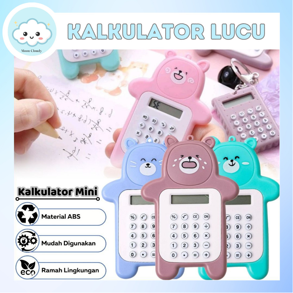 Jual Calculator Mini Portable Motif Bear Kalkulator 8 Digit Alat Hitung ...