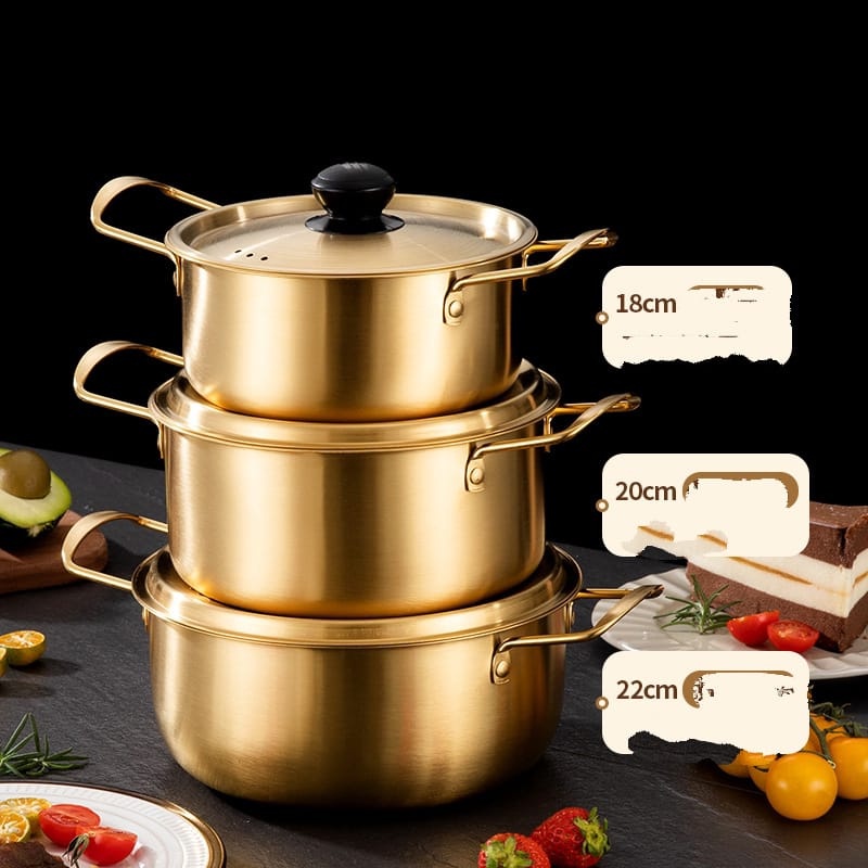 Jual Kingsbakeware Panci Korea / Panci Ramen Gold 3 in 1 Panci Tutup ...