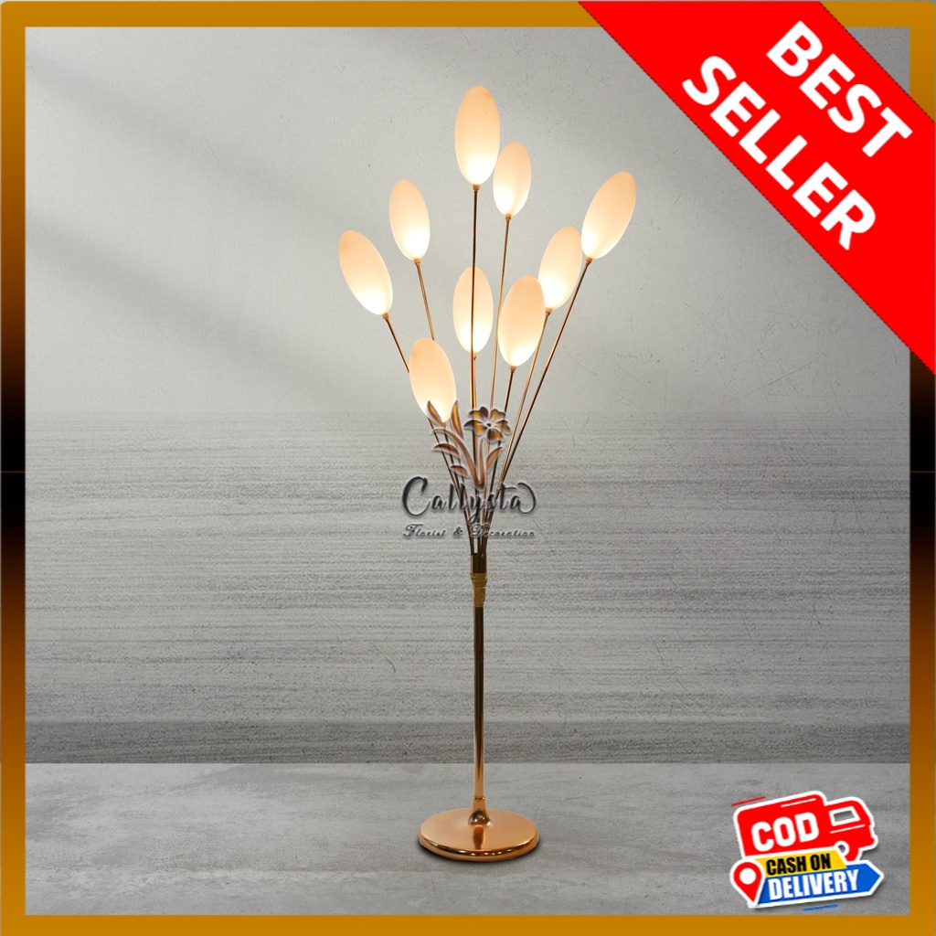 Jual Lampu Standing Telur Artificial Egg Tulip 9 Head Stand Lamp Led ...