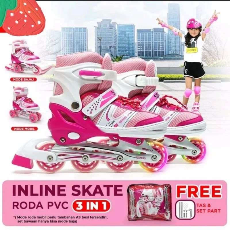Jual FULLSET SEPATU RODA ANAK / INLINE SKATE ( BISA BAJAJ ) ROLLER ...