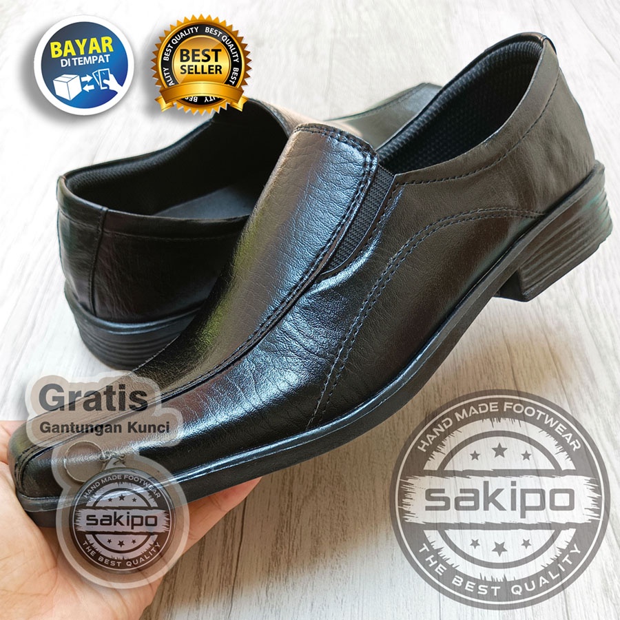 Jual Sepatu Sekolah Guru Pria Fantofel Hitam Untuk Nikahan Kulit ...