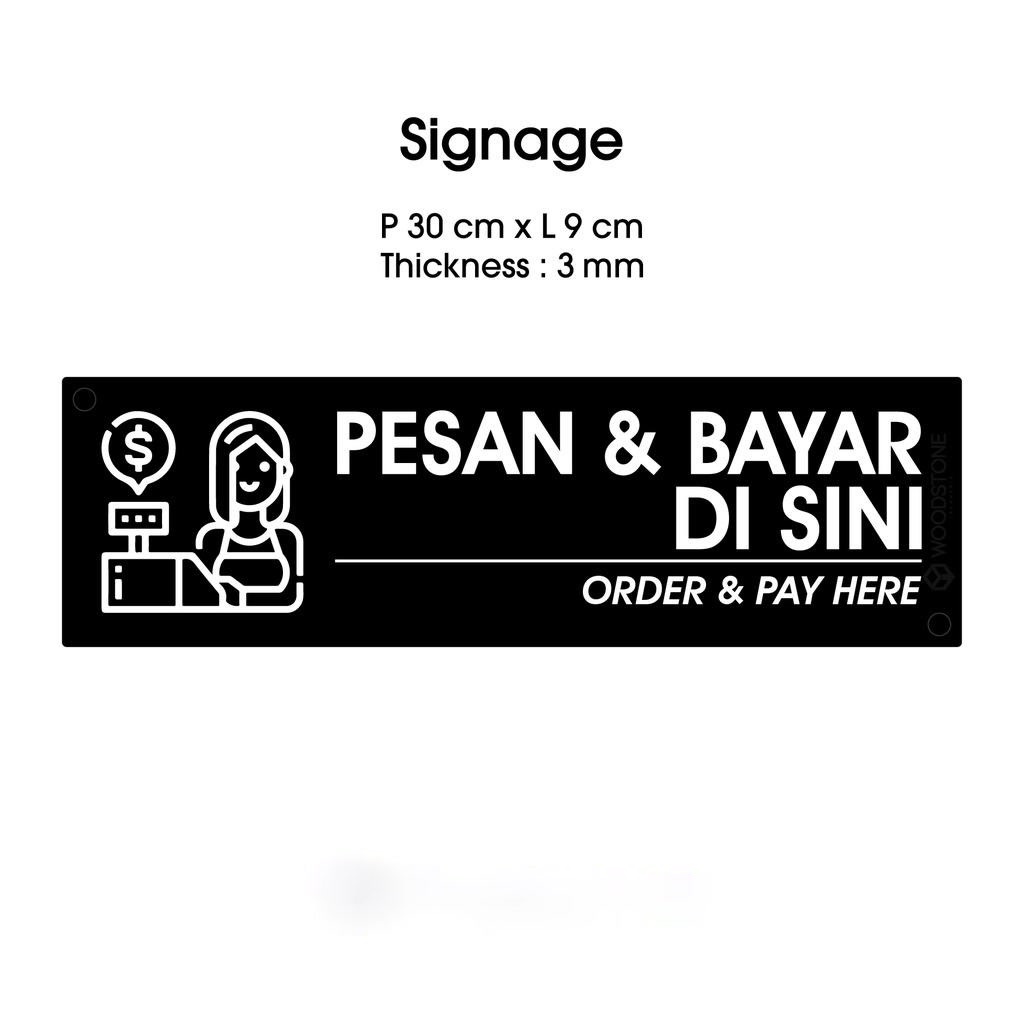 Jual Sign Pesan & Bayar Di Sini - Signage Acrylic Pay Here - Aksesoris ...
