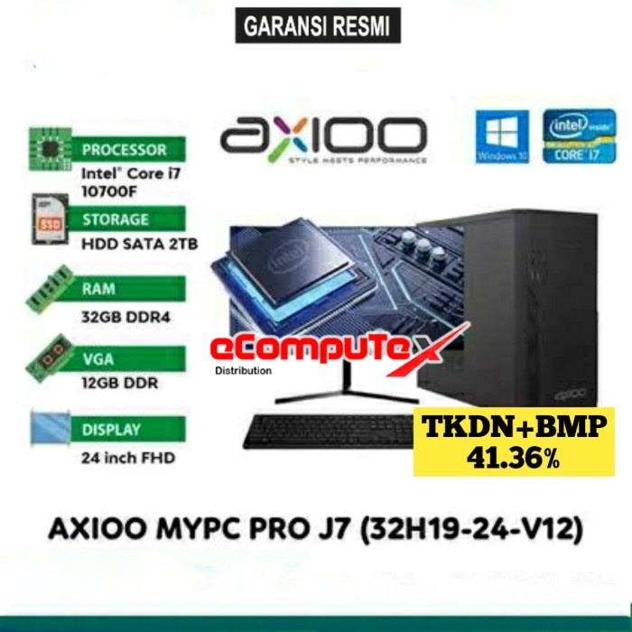 Jual PC DESKTOP AXIOO MYPC PRO J7 (32H19-24-V12) i7 32GB 2TB 24" FHD ...