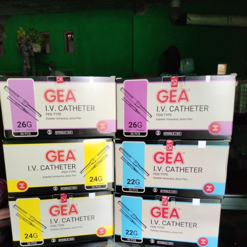 Jual iv chateter 22g/iv cannula gea 24g/ inflo gea 26g | Shopee Indonesia