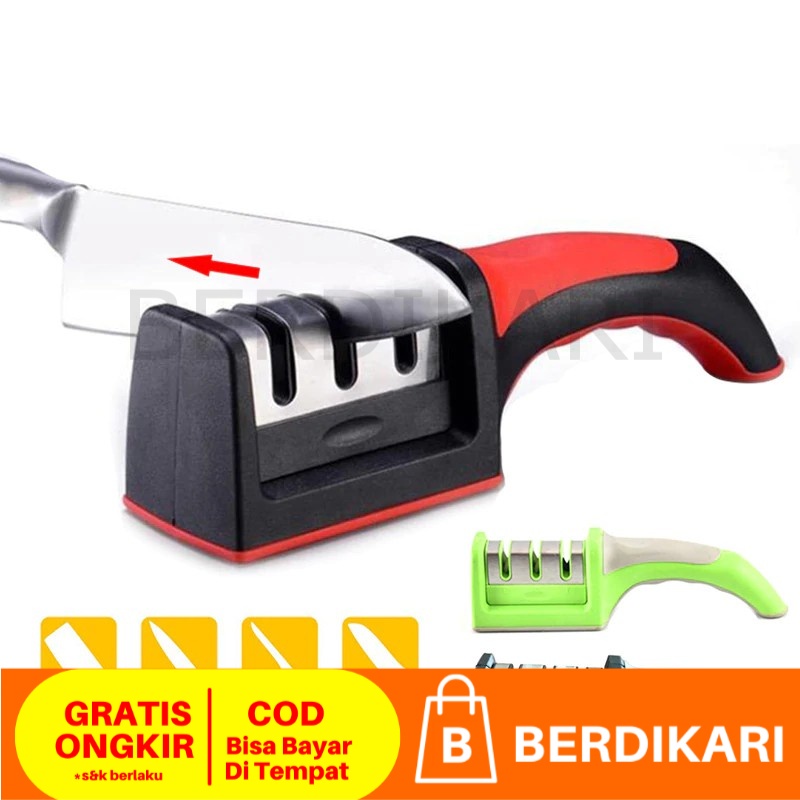 Jual Alat Pengasah Pisau 3 Tahapan Asahan dengan Pegangan Ergonomis | 3 Tahap Asahan | Knife ...