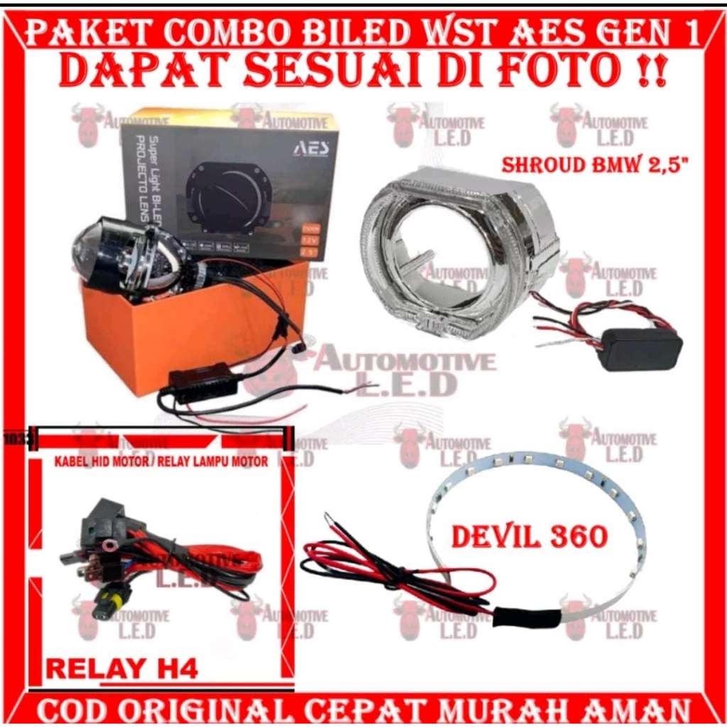 Jual PAKETAN KOMPLIT | PAKET HEMAT BILED AES LENGKAP SHROUD DEVIL DAN ...
