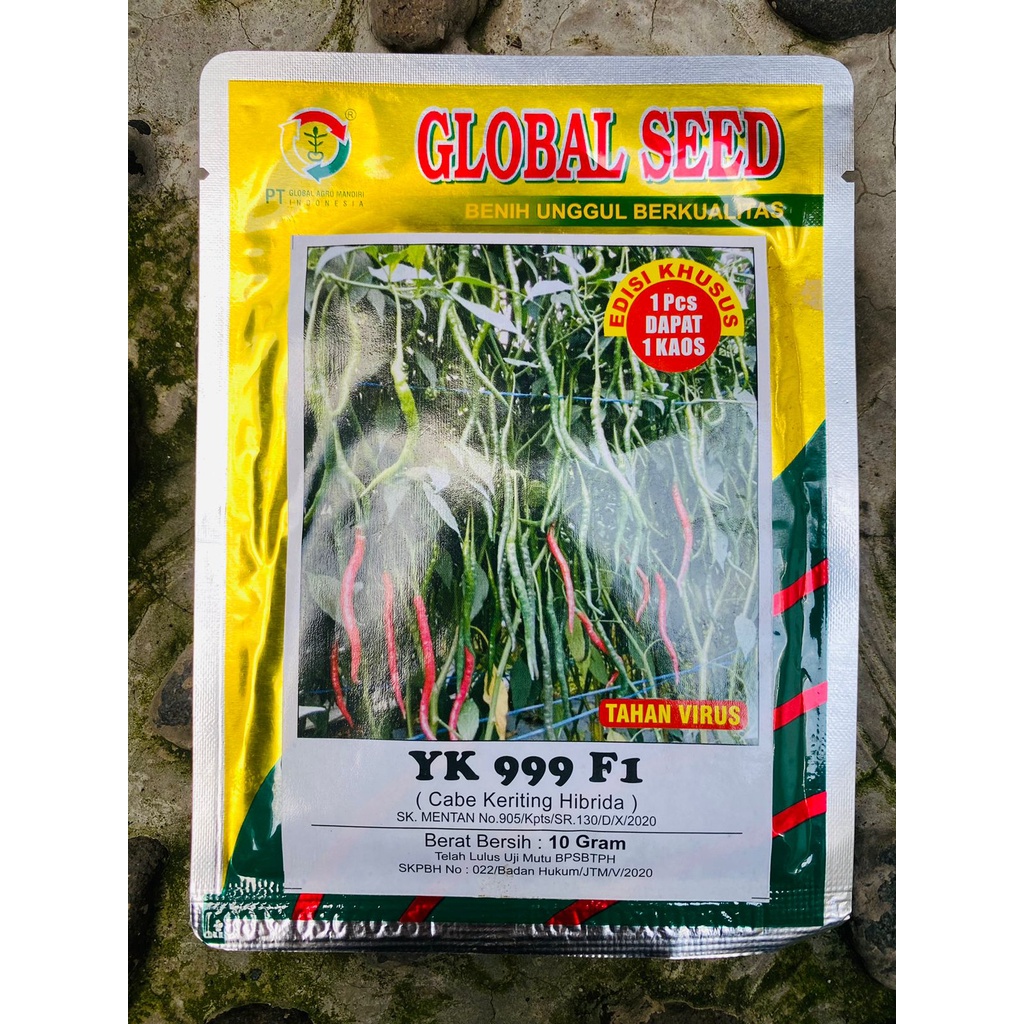 Jual Benih cabai keriting YK 999 F1 hibrida tahan virus kemasan 10 gr dari GLOBAL SEED | Shopee ...