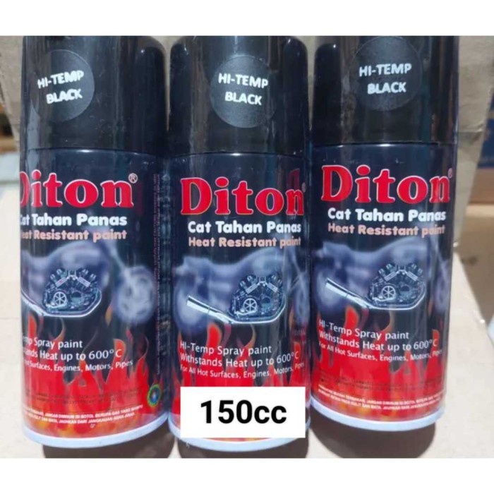 Jual Diton Cat Semprot Anti panas Hi Temp Black 150cc | Shopee Indonesia