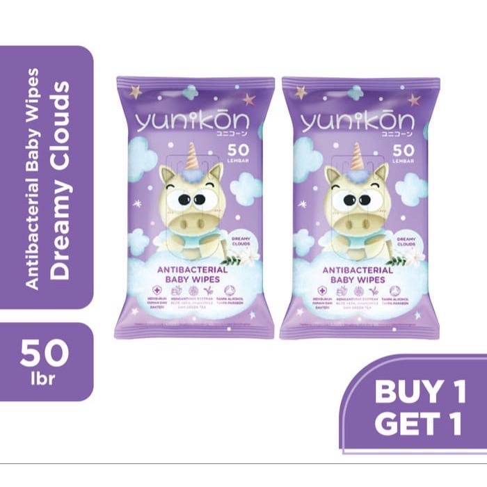 Jual YUNIKON Baby Wipes Tissue 50’s BUY 1 GET 1 - Tisu Basah Bayi ...
