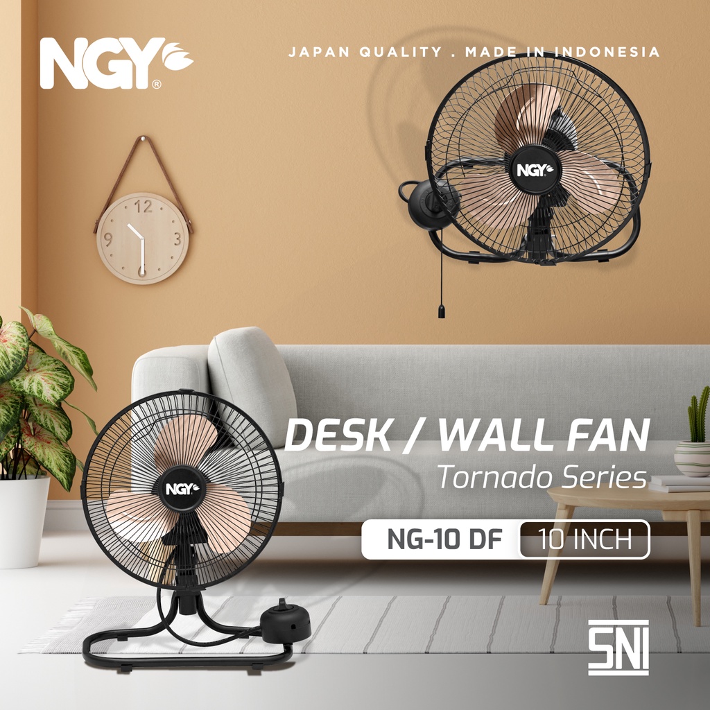 Jual NGY Desk Fan 2in1 / Kipas Angin Meja Dinding Besi | NG10DW ...
