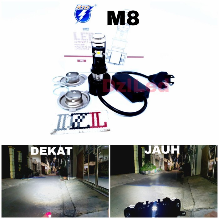 Jual Lampu utama led rtd m8 projector mini h6 h4 hs1 projie proji cut ...