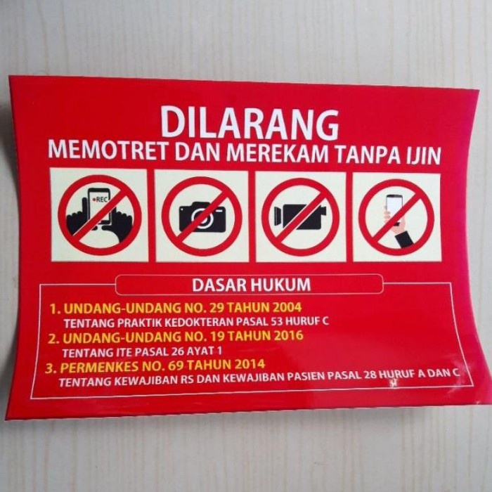 Jual Stiker Larangan Memotret / Dilarang Mengambil Gambar | Shopee ...