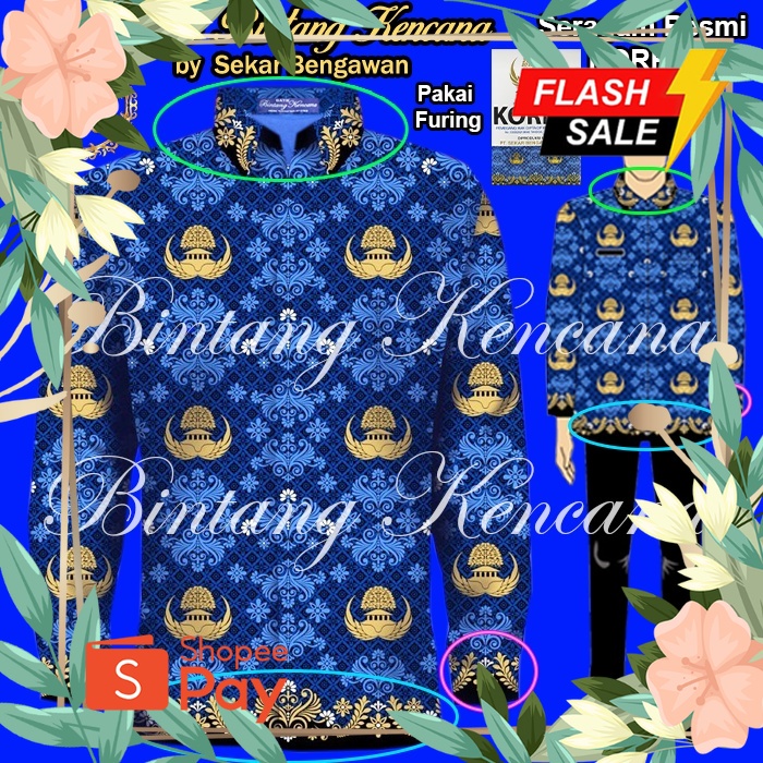 Jual SRAGAM HARI PAHLAWAN //Seragam Korpri - Kemeja Bintang Kencana - Cotton 50s - Lapis Furing ...