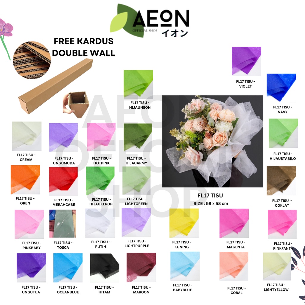 Jual AEON - (5 LEMBAR) - FL17 TISU Kertas Tissue Buket/ Kertas Tissue ...