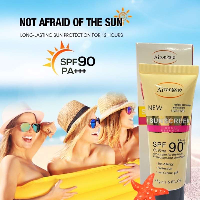 Jual Sunscreen Airongsie SPF90+ SPF60+ PA+++ UV Pemutih Wajah BB Cream Profesional Sunblock ...