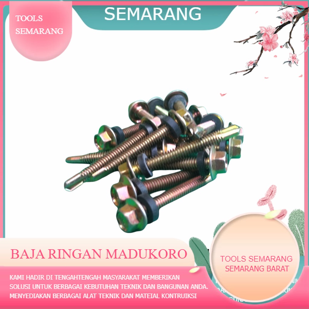 Jual BAUT ROOFING M5 x 45 ROFING ROPING BAUT GALVALUM TOOLS SEMARANG ...