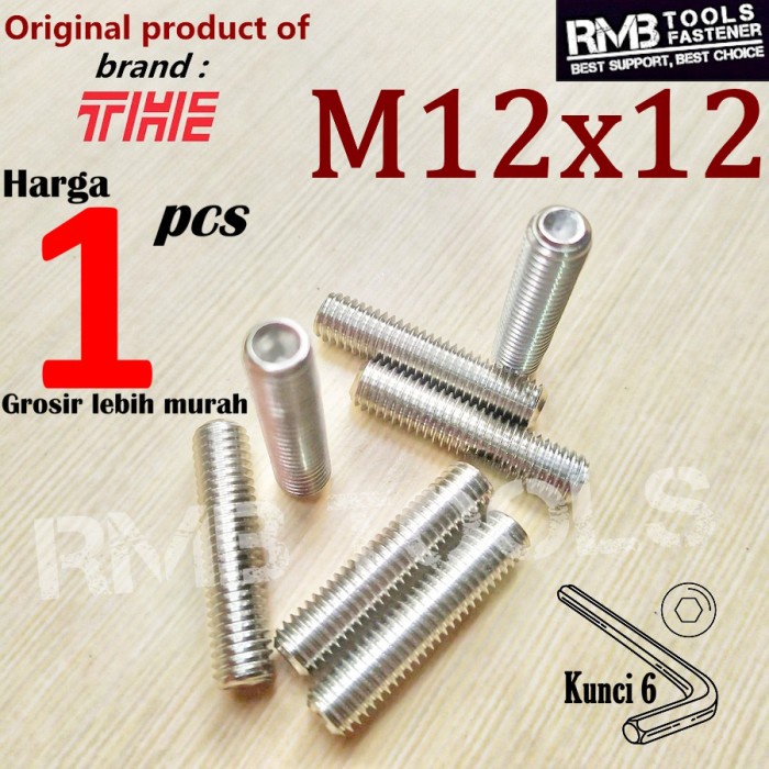 Jual Baut L Tanam M12x12 Stainless Steel 304 Grade A2-70 Tahan Karat ...