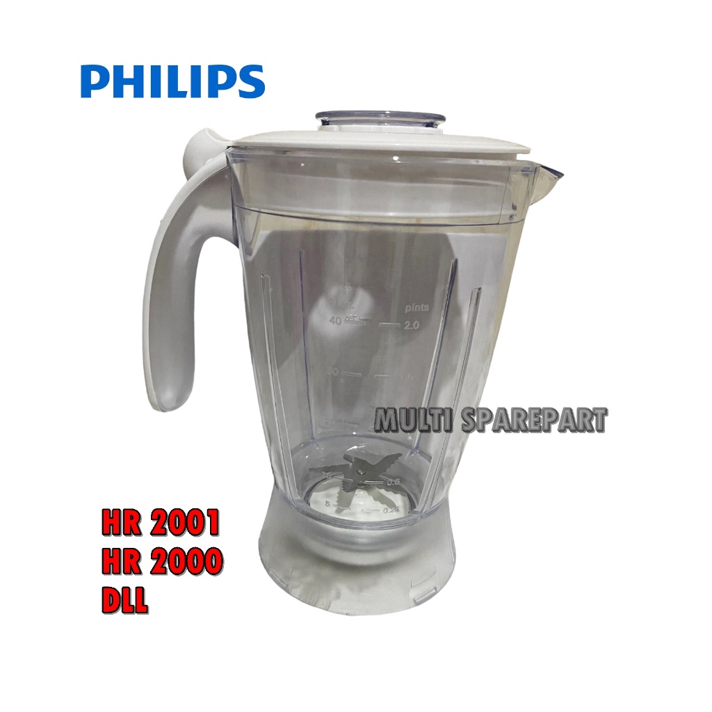 Jual GELAS Blender Philips HR 2001 HR 2000 full set Plastic Jar Philip ...