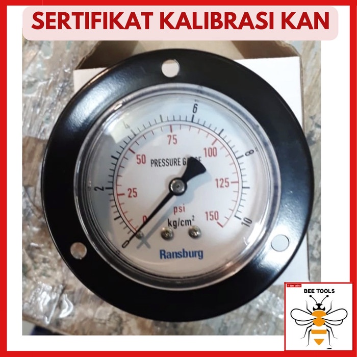 Jual Pressure Gauge Manometer 2.5" Flage Back Conection Sertifikat KAN ...