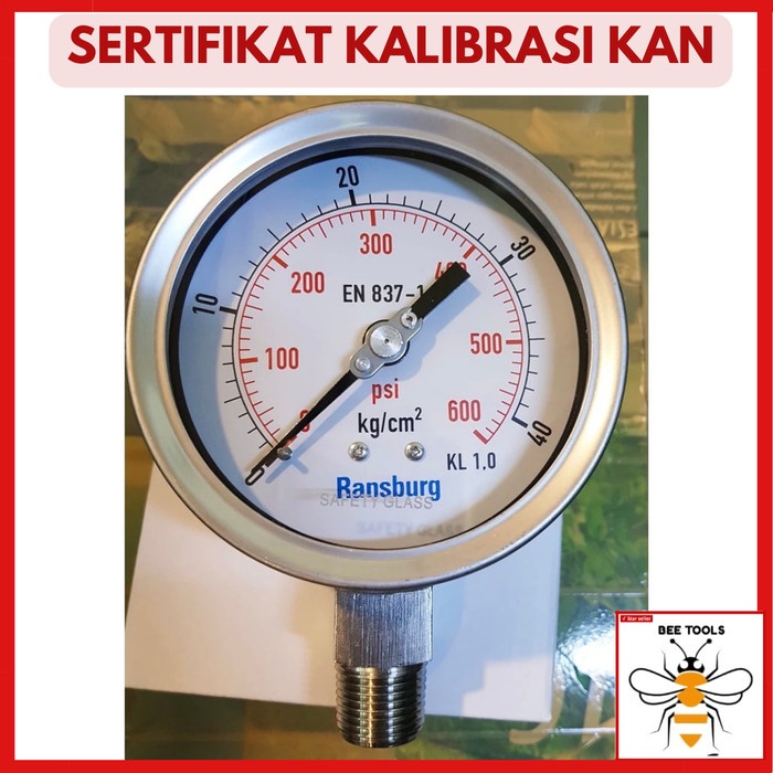 Jual Pressure Gauge RWS 2410A Ransburg 4" Liquid Manometer Kalibrasi ...