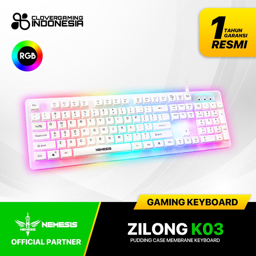 Jual NYK Nemesis Zilong K-03 Gaming Keyboard Membrane Pudding Case Full ...
