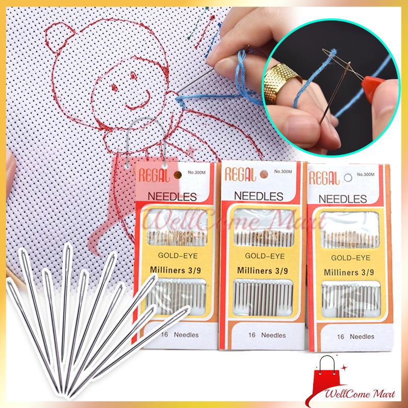 Jual Jarum Jahit Tangan Regal Gold Eye Miliners / Jarum Jahit Tangan ...