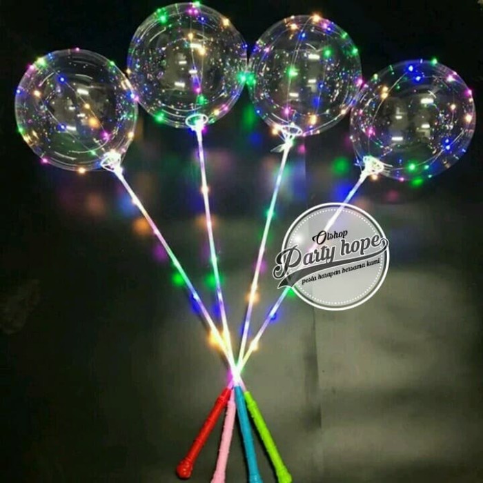 Jual Balon LED Stik Foil PVC Baterai / Balon Pvc Tranparan / Balon ...