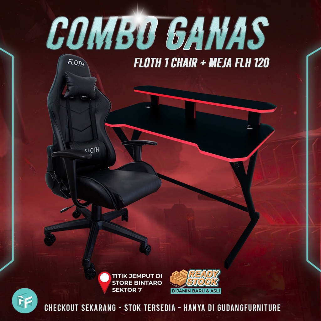 Jual Meja Gaming Kursi Gaming Set FLOTH Series 1 ( LK ) | Shopee Indonesia