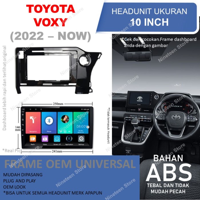 Jual Frame Panel Toyota Voxy 2022 Head unit Android 10 Inch PNP ...
