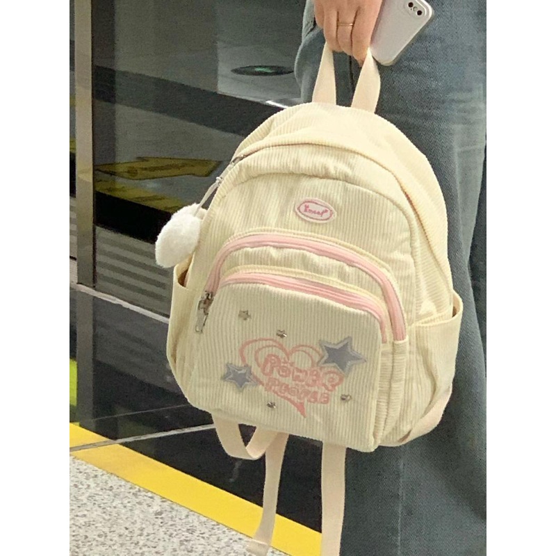 Jual [COD ] JelitaChic Tas Sekolah Kecil Ringan Komuter Corduroy Y2k ...