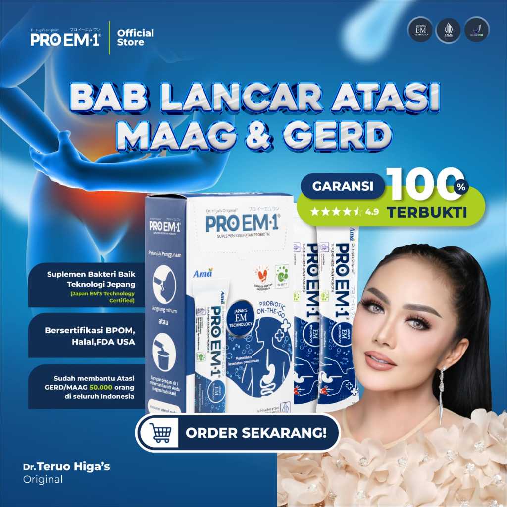 Jual Suplemen Kesehatan Probiotik Sachet Traveling PROEM1 Bakteri Baik ...