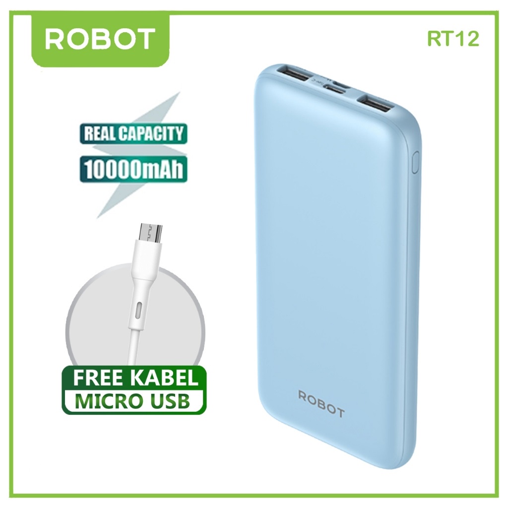 Jual SGB POWERBANK ROBOT RT12 POWER BANK 10000 mAh DUAL INPUT OUTPUT SLIM DESIGN ORIGINAL ...