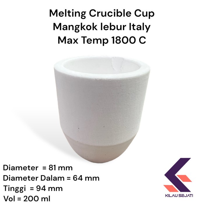 Jual Quartz Melting Crucible Cup Lebur Italy 1 kg Silver & Gold Max ...