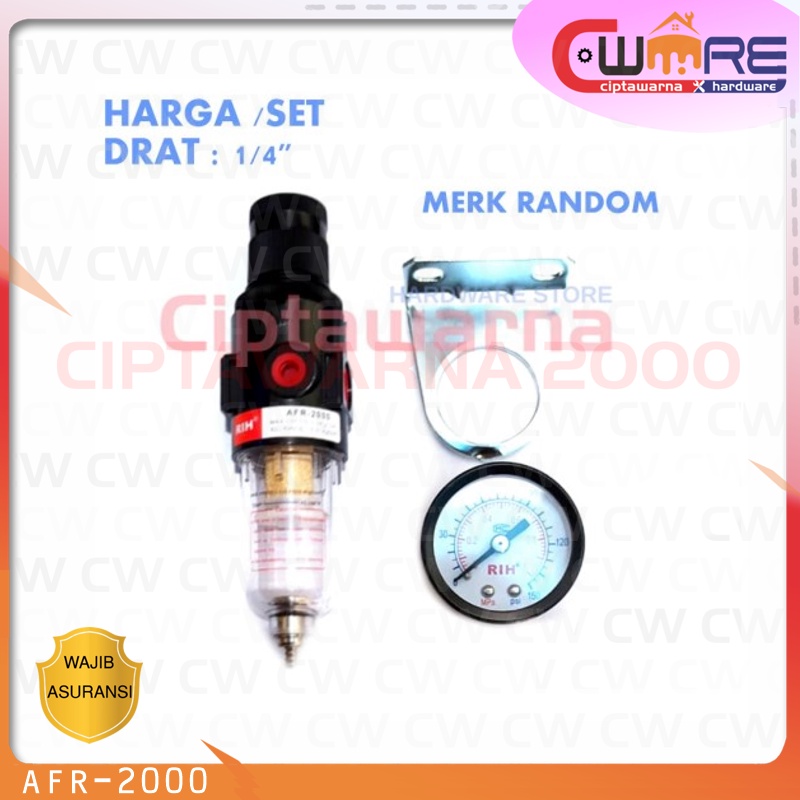 Jual Air filter Regulator & lubricator Satu Tabung AFR 2000 Drat 1/4 ...