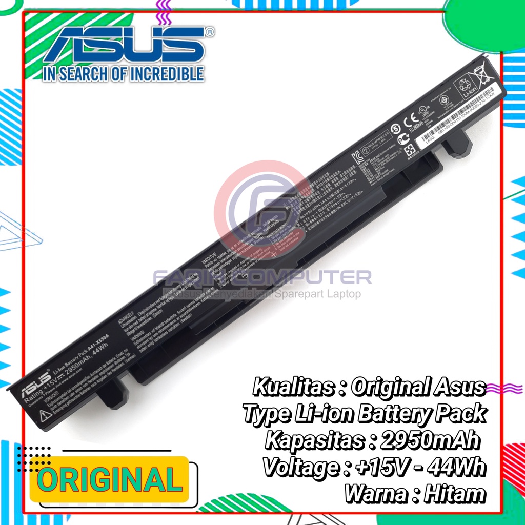 Jual Baterai Original Laptop Asus A450 A450C A450CA A450CC A450L A450LA ...